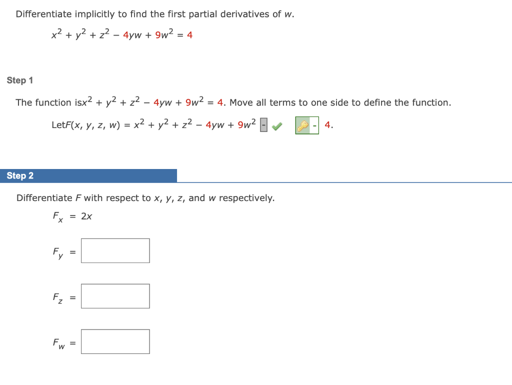 Solved Differentiate implicitly to find the first partial | Chegg.com