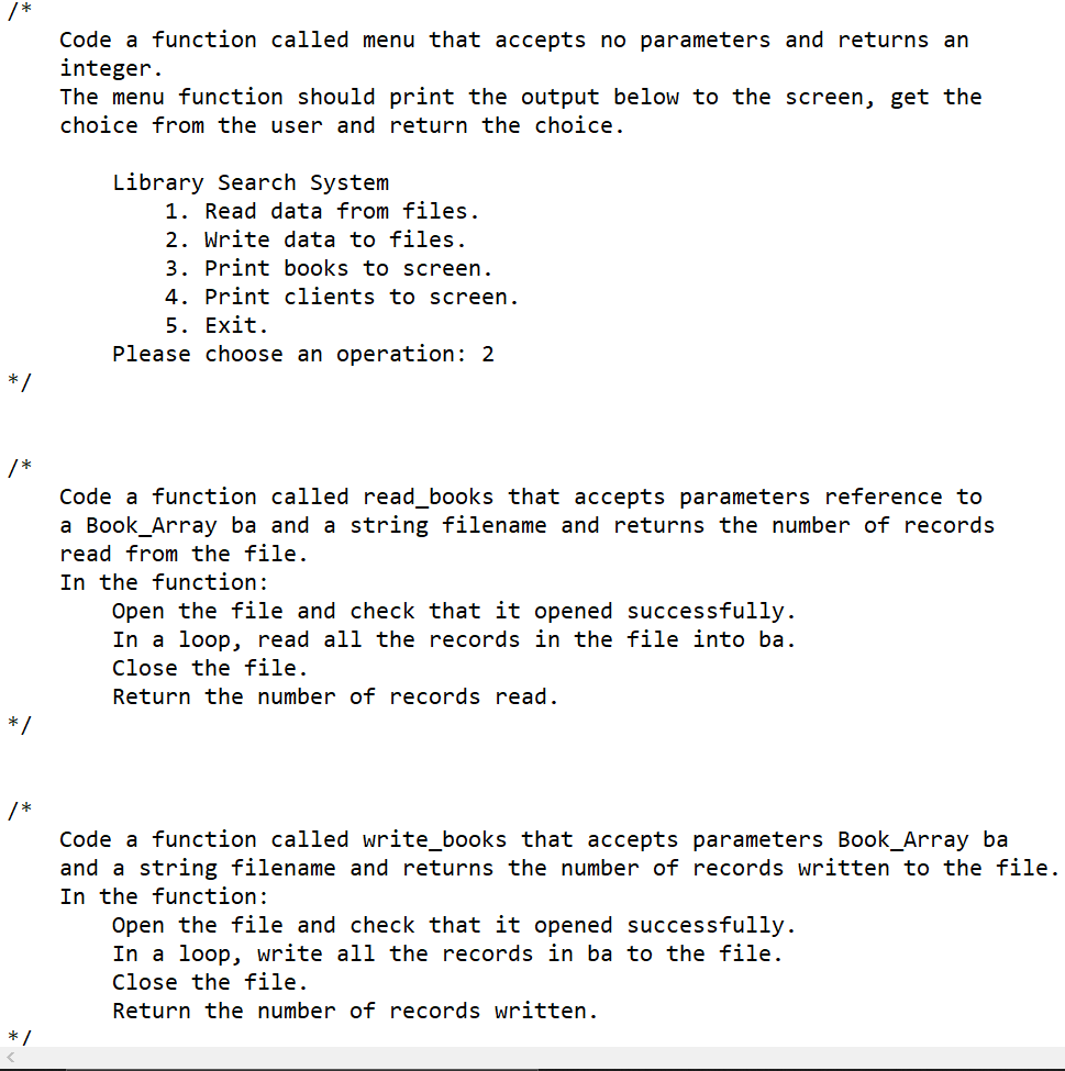 Solved Part 5: Comment out all the code in the main function | Chegg.com