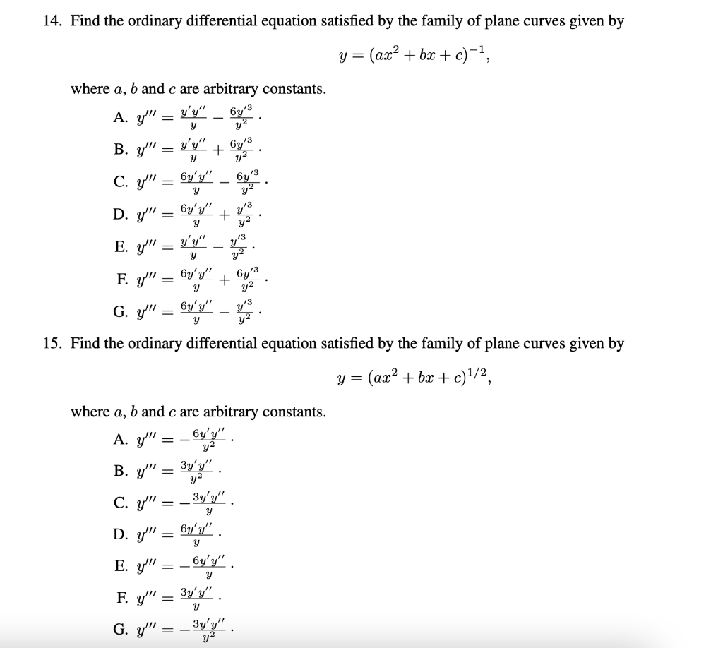 Solved 3. The ordinary differential equation satisfied by | Chegg.com