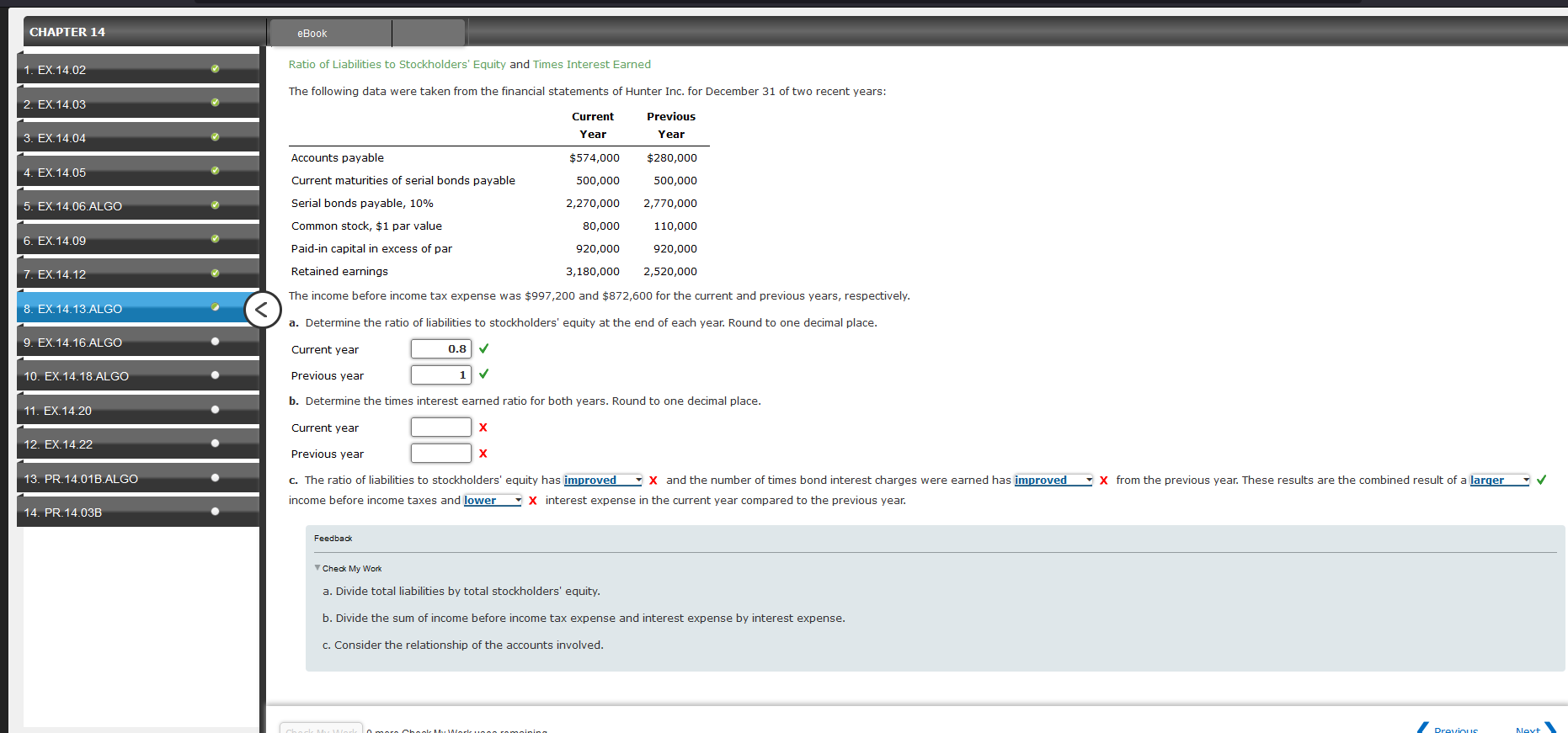 Solved Ratio of Liabilities to Stockholders' Equity and | Chegg.com