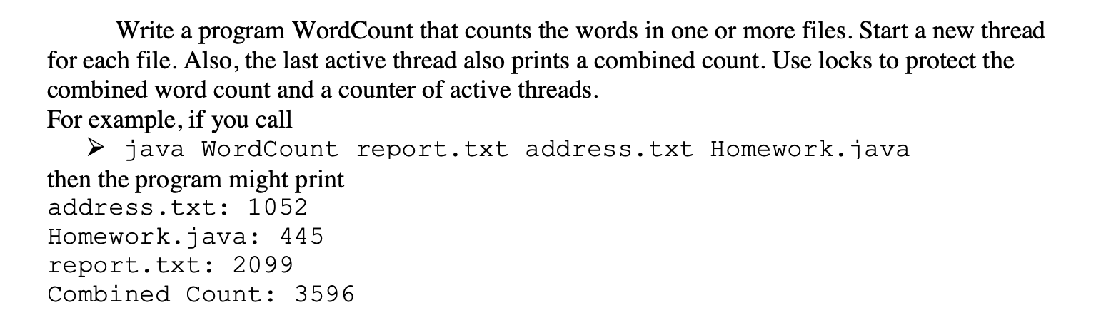 Solved Write A Program Wordcount That Counts The Words In