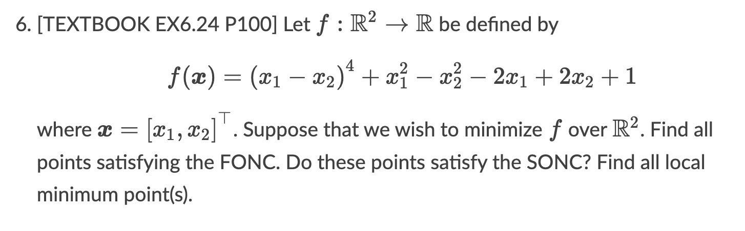 Solved 6. [TEXTBOOK EX6.24 P100] Let f : R2 + R be defined | Chegg.com