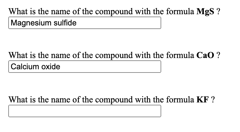 Solved What is the name of the compound with the formula MgS | Chegg.com