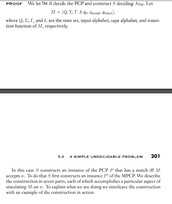 Theorem 5.15 states that PCP is undecidable. The | Chegg.com
