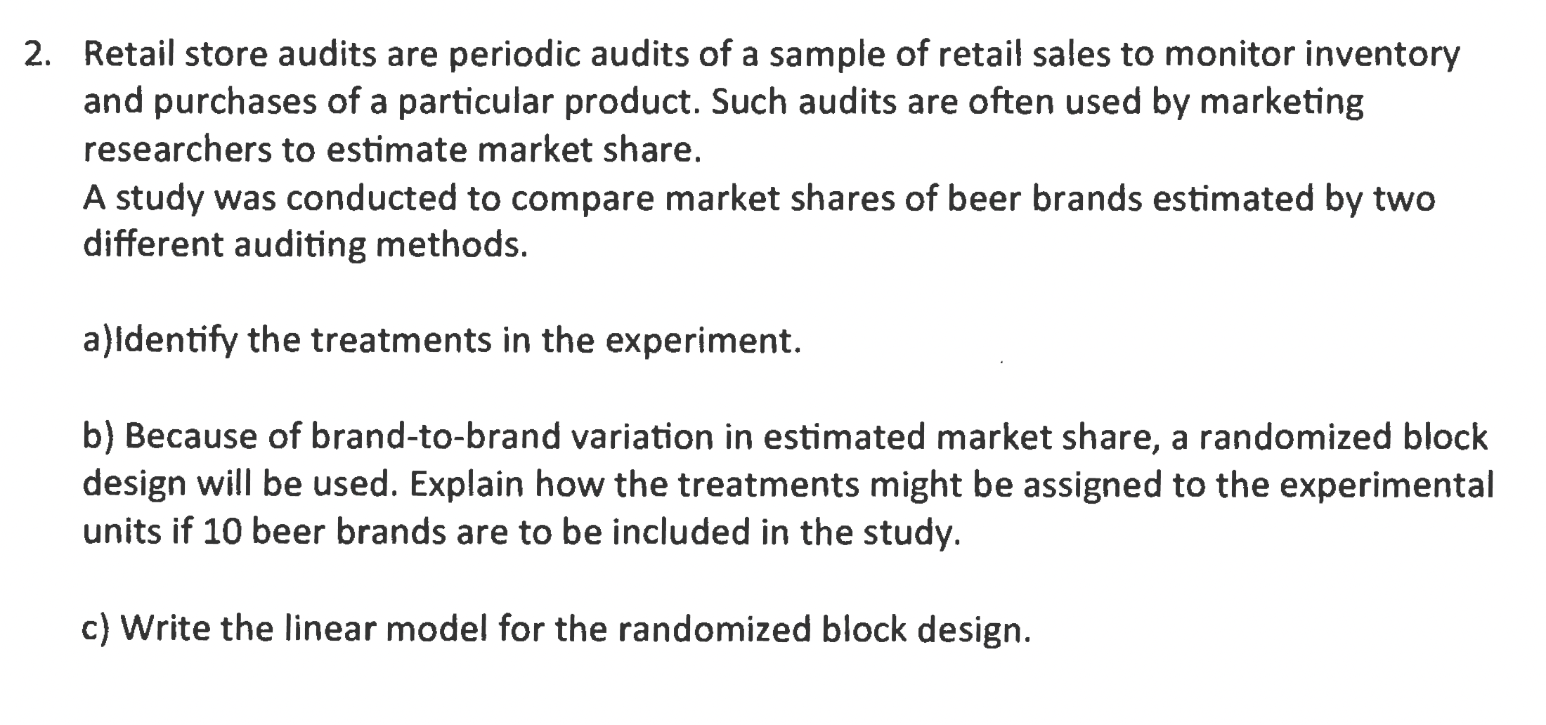 Solved 2. Retail store audits are periodic audits of a | Chegg.com