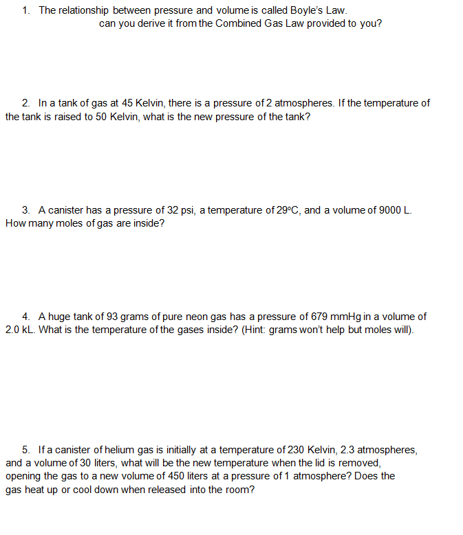 Solved 1. The relationship between pressure and volume is | Chegg.com