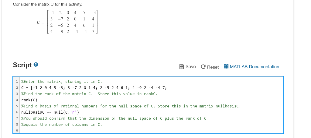 Solved 5 -3 Consider the matrix C for this activity. [-1 20 | Chegg.com