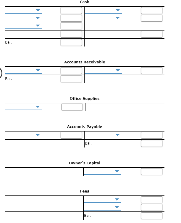 Solved General Ledger Accounts Set up T accounts for each of | Chegg.com