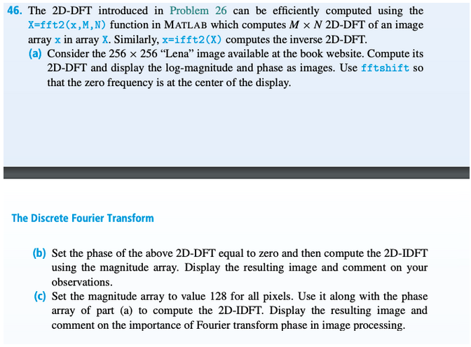 46. The 2D-DFT introduced in Problem 26 can be | Chegg.com