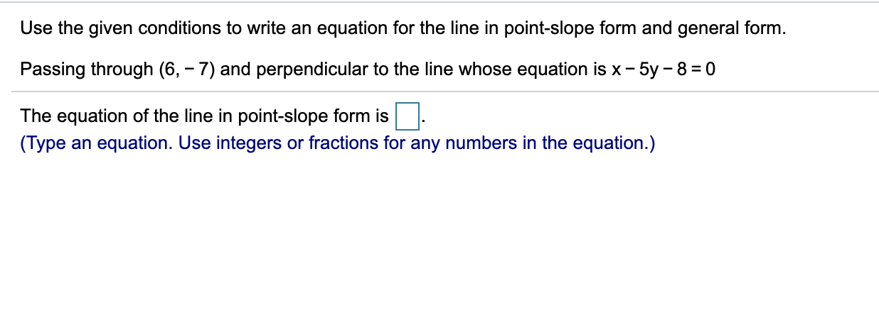 Solved Use the given conditions to write an equation for the | Chegg.com