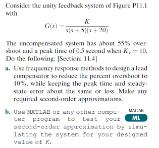 Solved Consider the unity feedback system of Figure P11.1 | Chegg.com