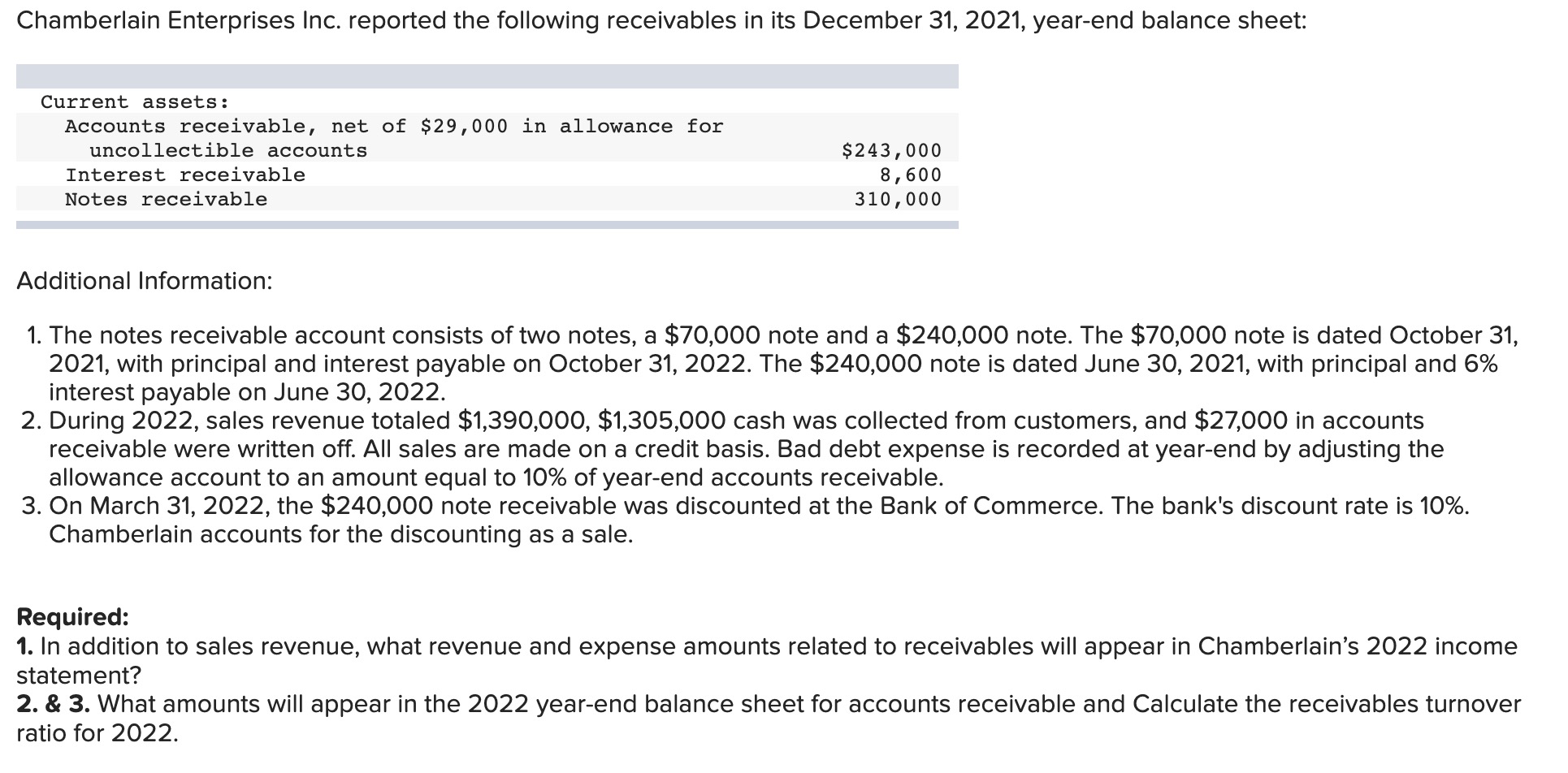 Solved What amounts will appear in the 2022 year-end balance | Chegg.com