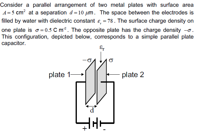 Solved Consider a parallel arrangement of two metal plates | Chegg.com