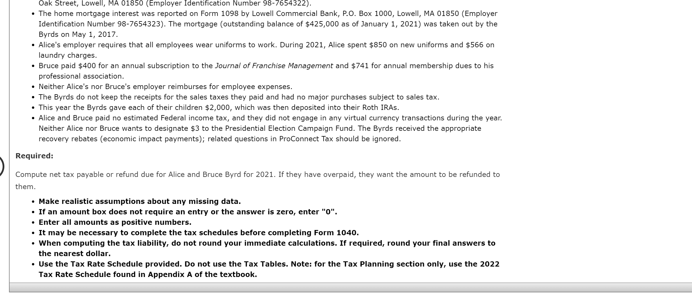 Alice J. and Bruce M. Byrd are married taxpayers who | Chegg.com
