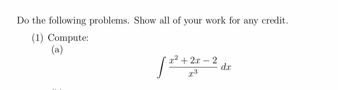 Solved Do the following problems. Show all of your work for | Chegg.com