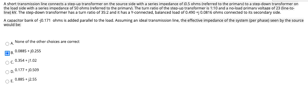 Solved A short transmission line connects a step-up | Chegg.com