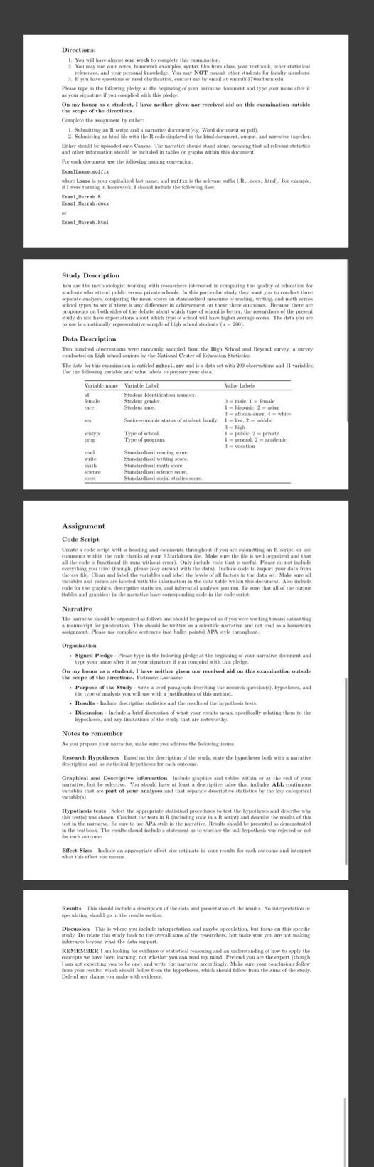 id female race ses schtyp prog read write | Chegg.com