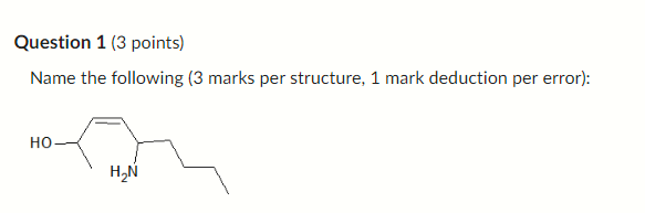 Solved Name the following ( 3 marks per structure, 1 mark | Chegg.com