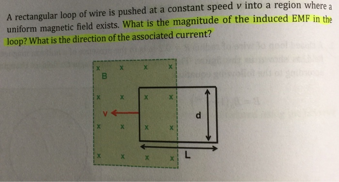 Solved A rectangular loop of wire is pushed at a constant | Chegg.com