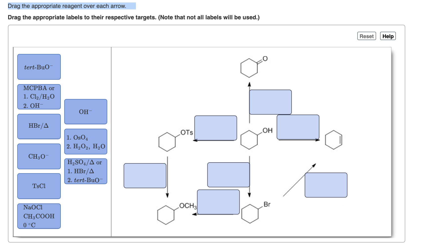 Solved Drag the appropriate reagent over each arrow. Drag | Chegg.com