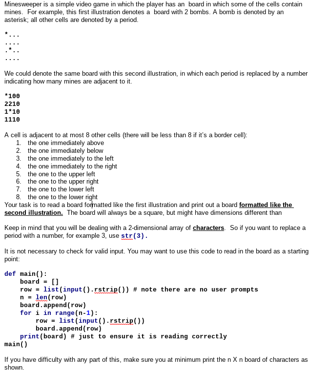 Solved Minesweeper is a simple video game in which the | Chegg.com