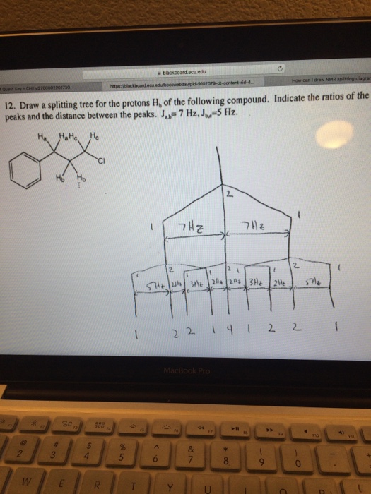 Solved Draw a splitting tree for the protons H_b of the | Chegg.com