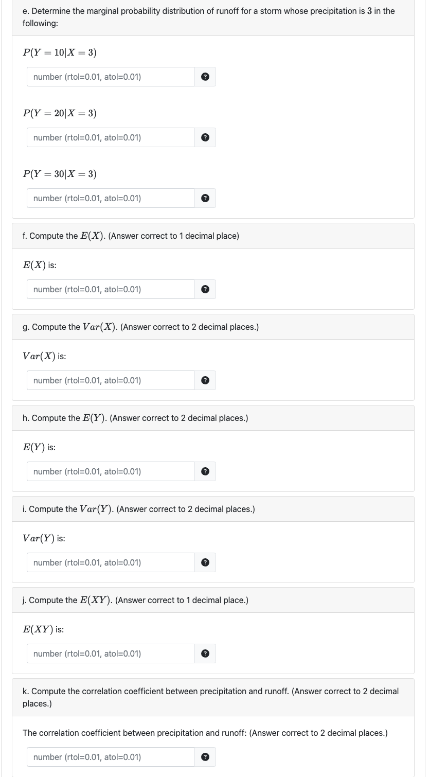 Solved The joint probability distribution of precipitation X | Chegg.com