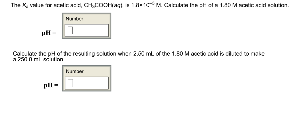 Solved The Ka value for acetic acid, CH3COOH(aq), is 1.8x | Chegg.com