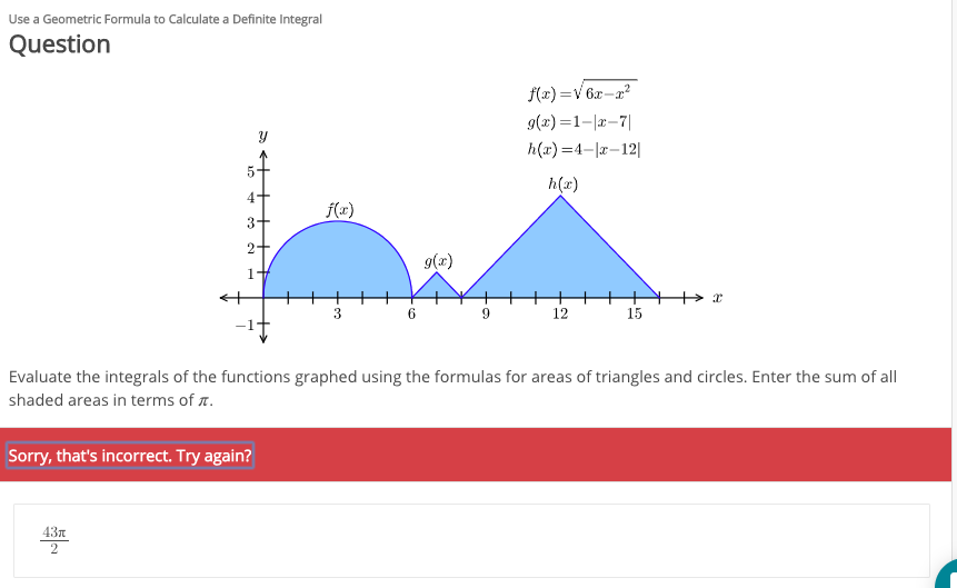 Solved Use a Geometric Formula to Calculate a Definite | Chegg.com