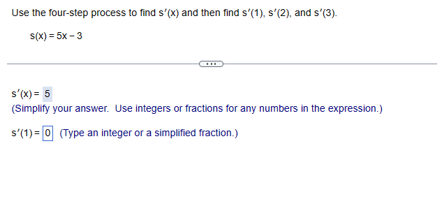 Solved Use the four-step process to find s′(x) and then find | Chegg.com
