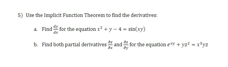 Solved Use the Implicit Function Theorem to find the | Chegg.com