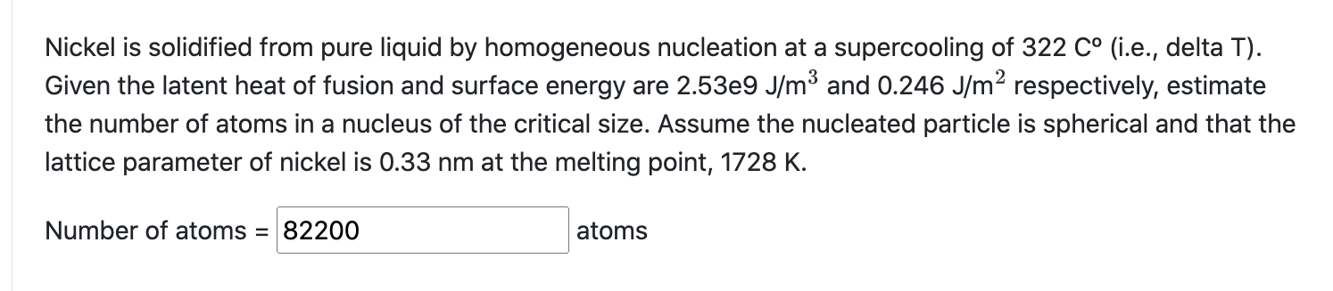 Solved Nickel is solidified from pure liquid by homogeneous | Chegg.com