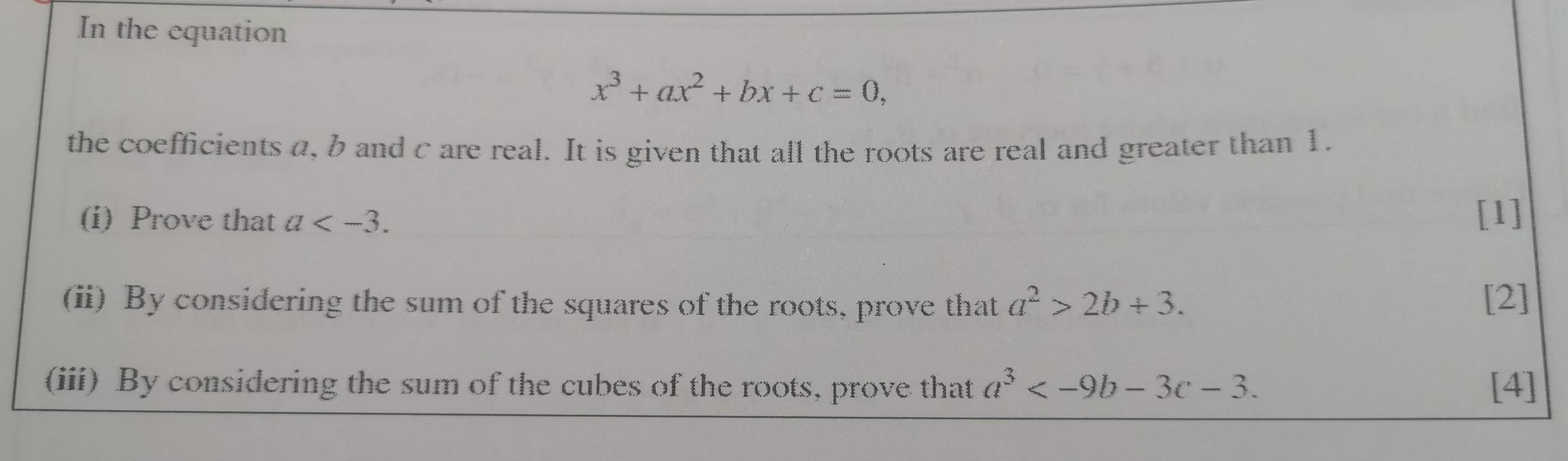 Solved In the equationx3+ax2+bx+c=0the coefficients a,b ﻿and | Chegg.com