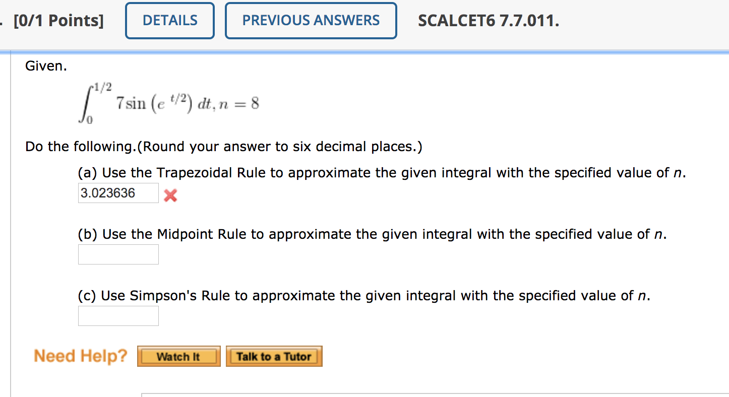 Solved . [0/1 Points] DETAILS PREVIOUS ANSWERS SCALCET6 | Chegg.com