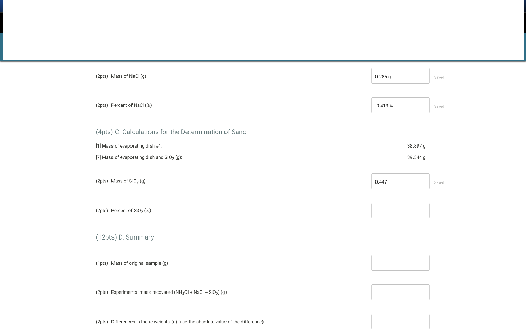Solved Data And Report Submission - Separating Components Of | Chegg.com