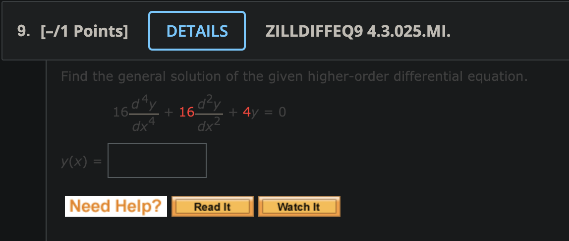 Solved ZILLDIFFEQ9 4.3.025.M. Find the general solution of | Chegg.com