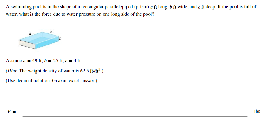 Solved (Solve using Integrals) ﻿A swimming pool is in the | Chegg.com