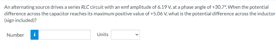 Solved An alternating source drives a series RLC circuit | Chegg.com