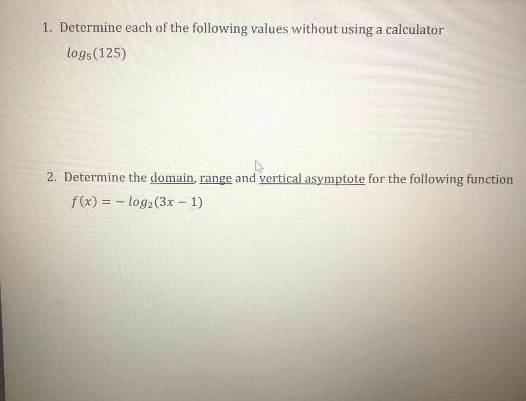 Solved 1. Determine each of the following values without | Chegg.com