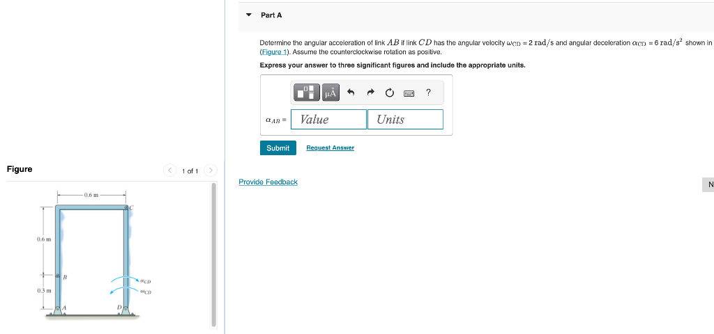 Solved Determine the angular acceleration of link AB if link | Chegg.com
