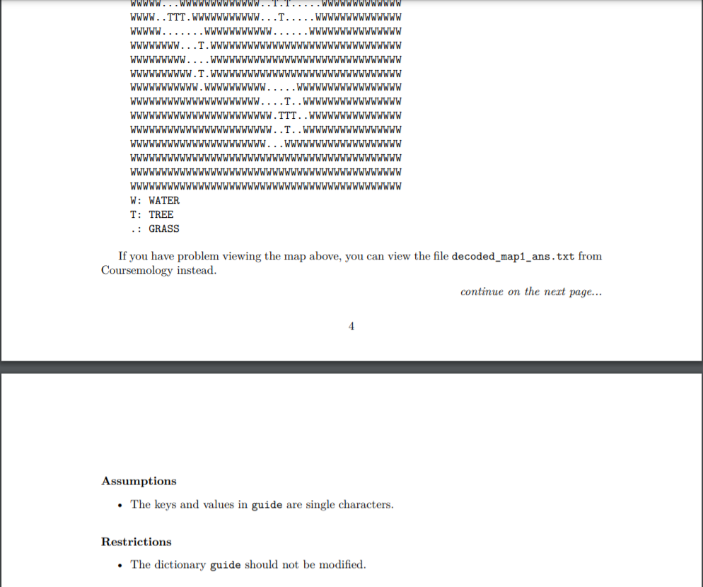 Solved 1.2 Decoding a Map [20 marks] After a long and | Chegg.com