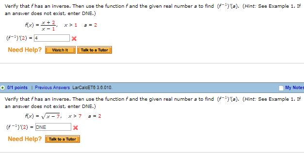 Solved Verify that fhas an inverse. Then use the function f | Chegg.com