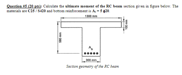 Solved Question #5(20pts) : Calculate the ultimate moment of | Chegg.com