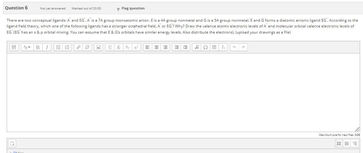 Solved Question 6 Not yet answered Marked out of 20.00 p | Chegg.com