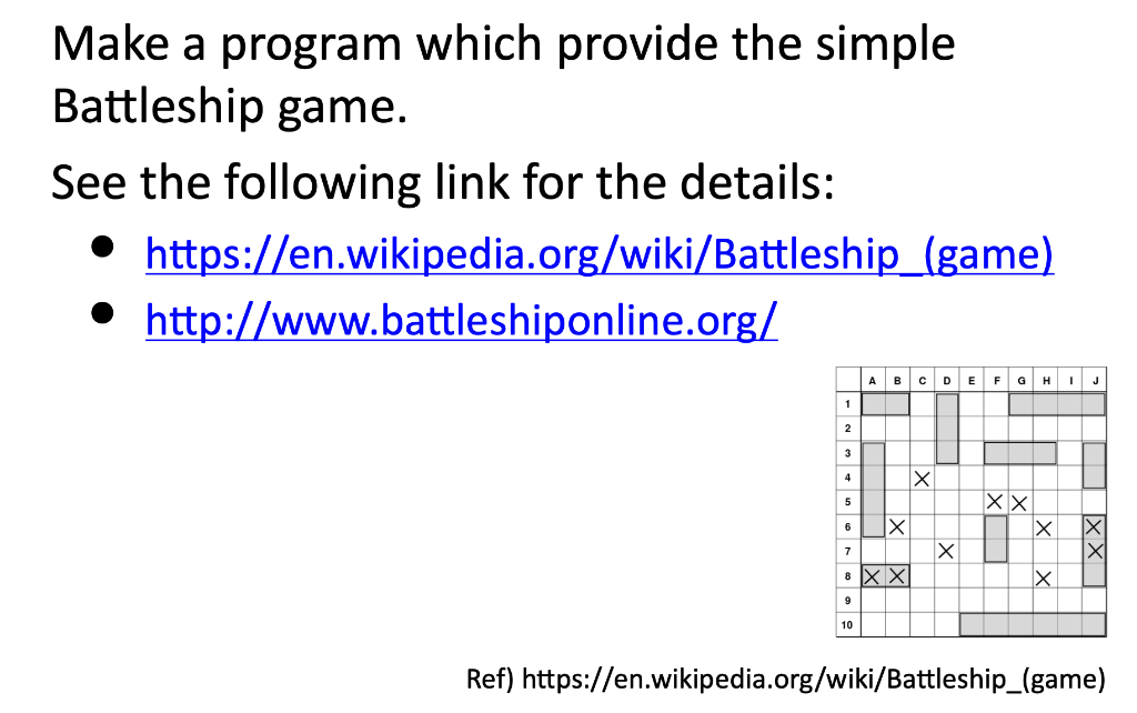 Solved Make a C program of a simple Battleship game. | Chegg.com