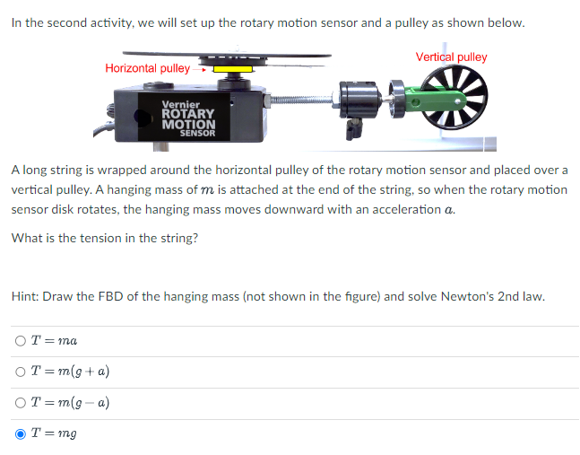 Solved In the second activity, we will set up the rotary | Chegg.com