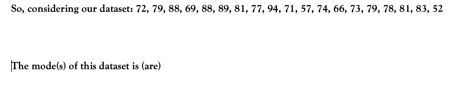Solved So, considering our dataset: | Chegg.com