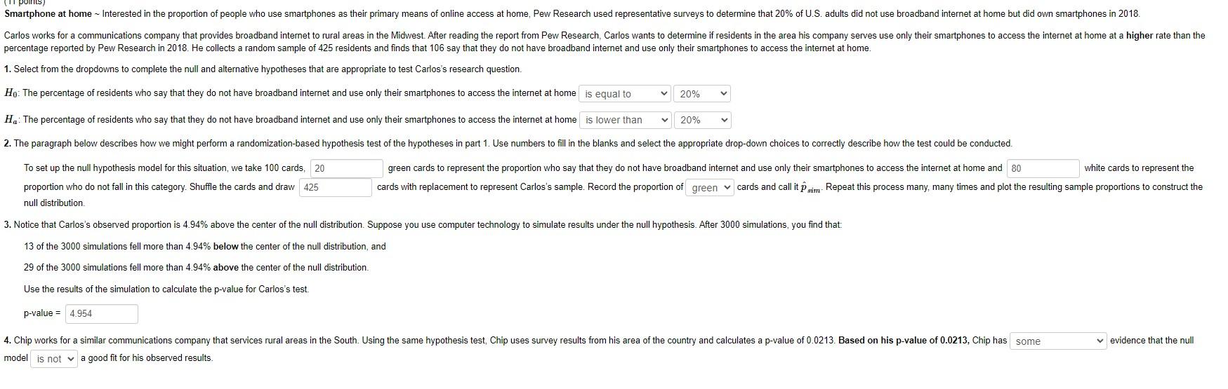 Solved 1. Select from the dropdowns to complete the null and | Chegg.com