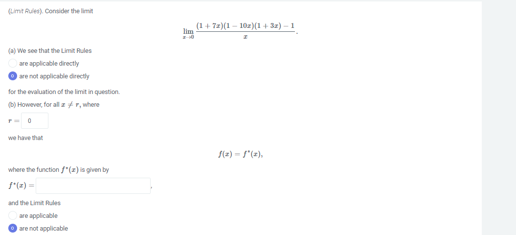 Solved (Limit Rules). ﻿Consider the | Chegg.com