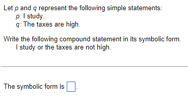 Solved Let p and q represent the following simple | Chegg.com